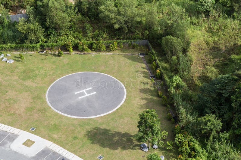 Helipad for Helicopter Landing within Greenery Stock Image - Image of ...
