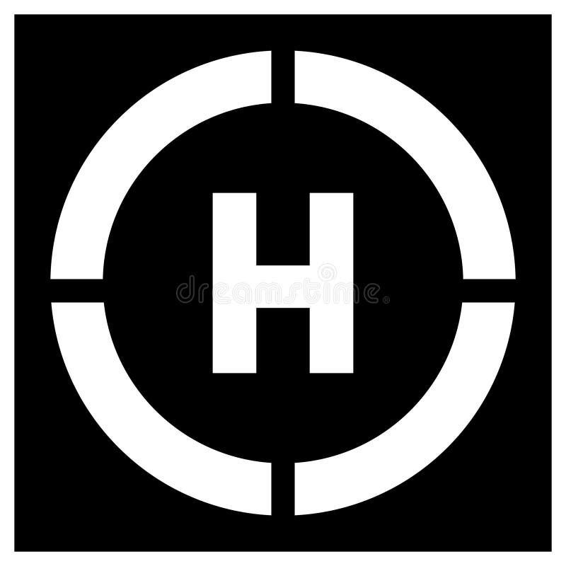 Helipad icon simple design stock illustration. Illustration of medics ...