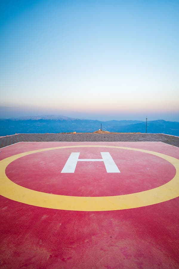 Helipad on Mountain, Helicopter Landing Site on Hill Stock Image ...