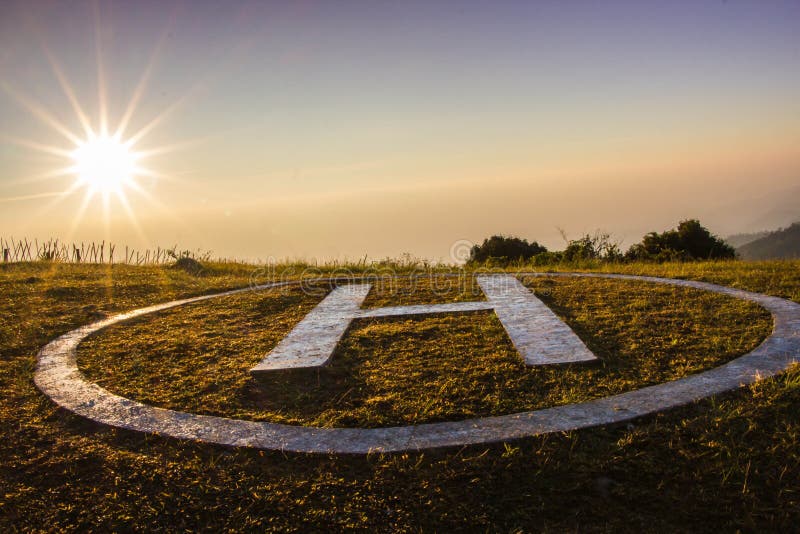 Helipad on Nature Background Stock Photo - Image of transport, china ...
