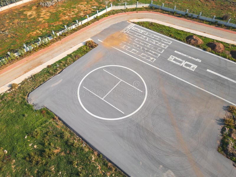 Helipad Next To Small Airstrip in Countryside Stock Image - Image of ...