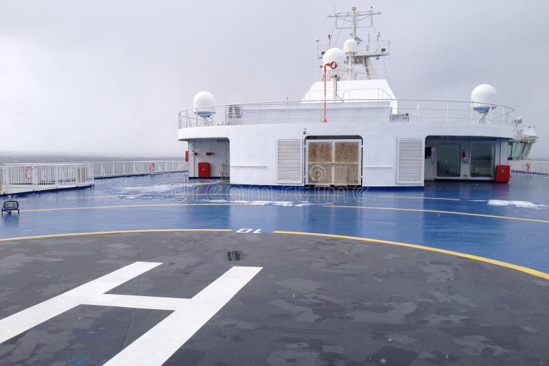 Helipad on Upper Deck of Ship Stock Photo - Image of cruise, safe: 41314770