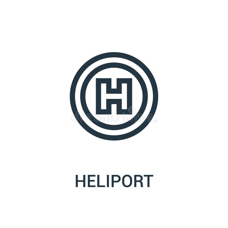 Heliport Icon Vector Sign and Symbol Isolated on White Background ...