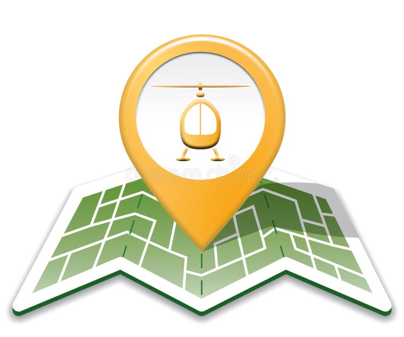 Heliport Map Indicates Copter Cartography and Air Stock Illustration ...