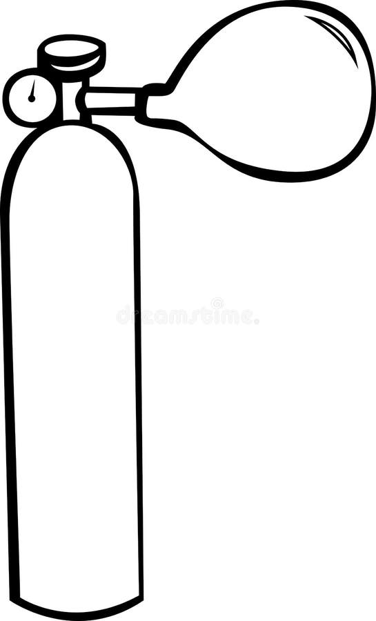 Helium Air Tank and Balloon Vector Illustration Stock Vector ...