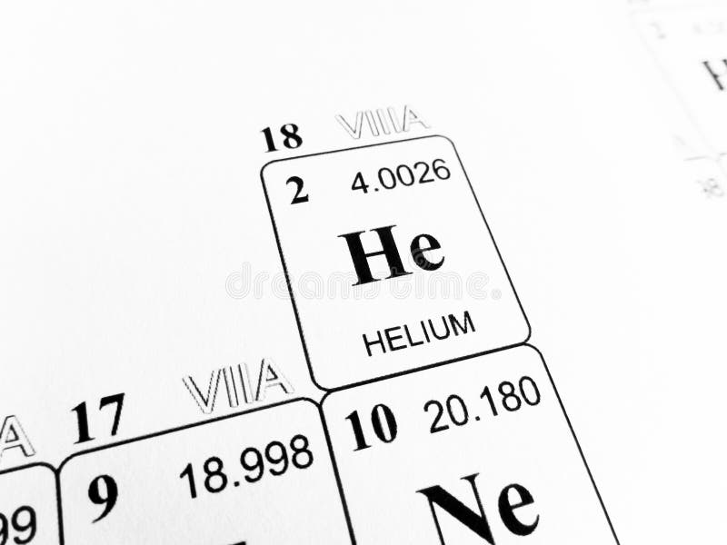 Helium Auf Dem Periodensystem Stockfoto - Bild von periodisch, masse ...