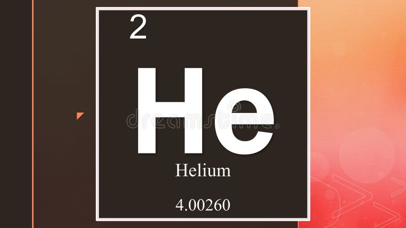 Helium Chemical Element Symbol on Brown Red Solid and Gradient ...