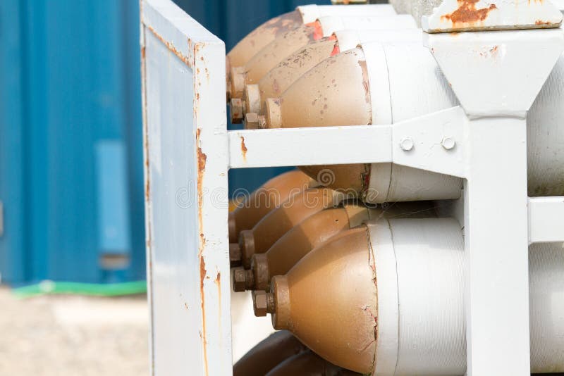 Helium gas tanks stock photo. Image of balloon, rack - 44200442