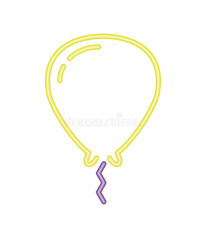 Helium Neon Balloon Yellow Icon Stock Vector - Illustration of glow ...