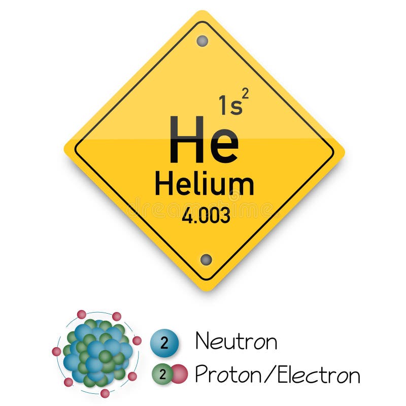 Helium Periodic Table Element Color Icon on White Stock Illustration ...