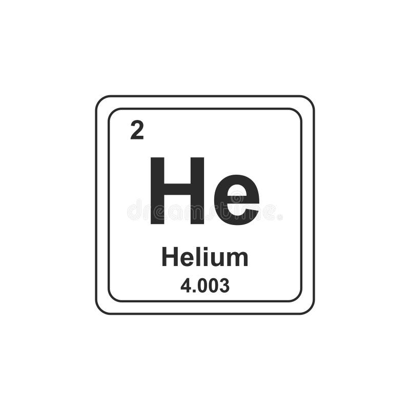 Helium Periodic Table Element Color Icon on White Stock Illustration ...
