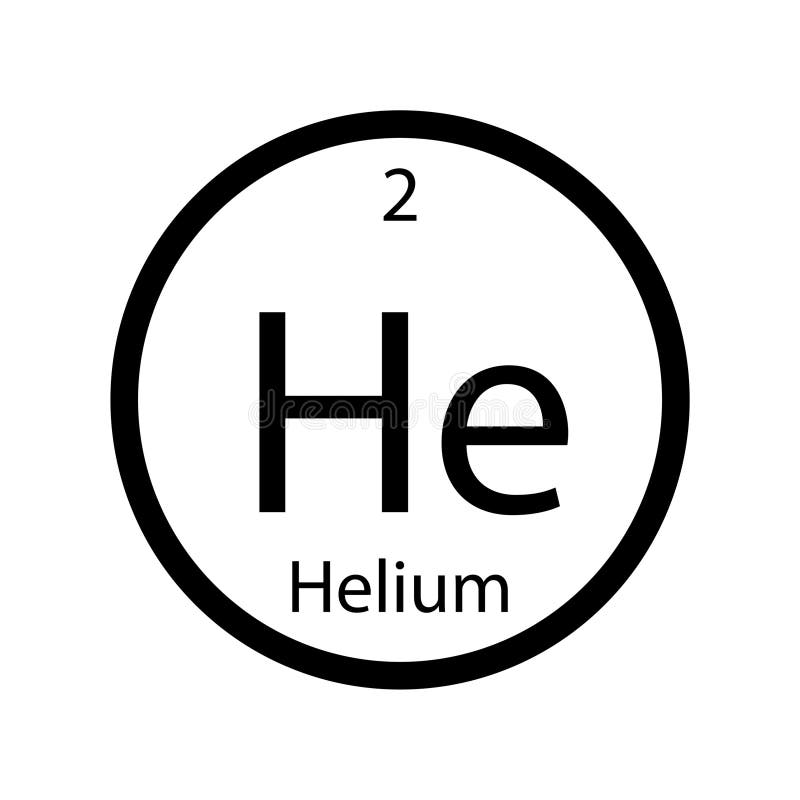 Helium Periodic Table Element Chemical Symbol. Vector Helium Atom Gas ...