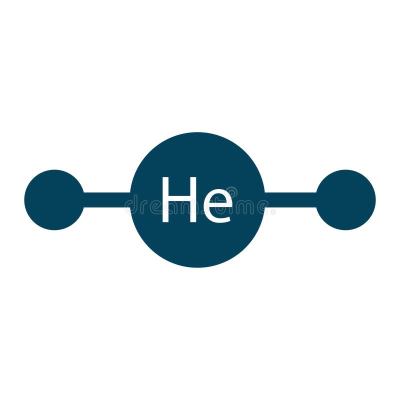 Helium Periodic Table Element Color Icon on White Stock Illustration ...