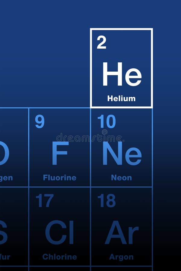 Helium, Chemical Element on the Periodic Table with Symbol he Stock ...