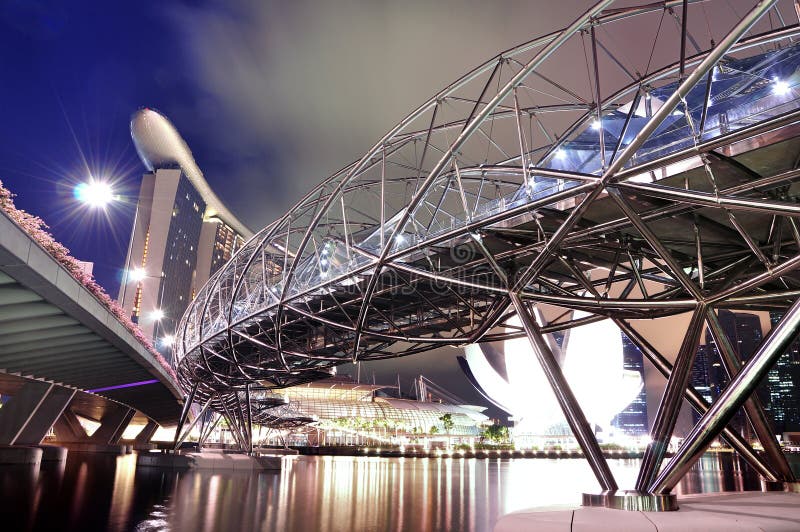 Helix bridge editorial photography. Image of bridge, place - 19599957