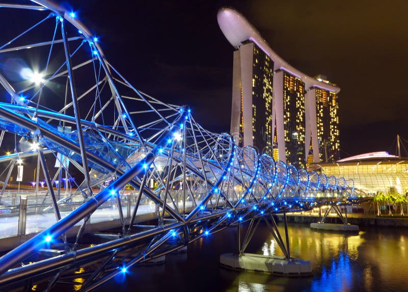 Helix Bridge editorial image. Image of skyscrapers, skyline - 67754070