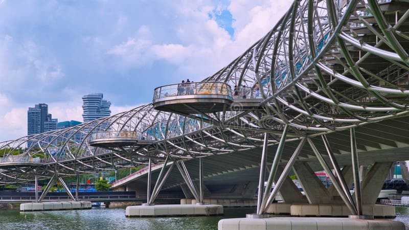 Helix Bridge Photo stock photo. Image of transport, overpass - 346140920