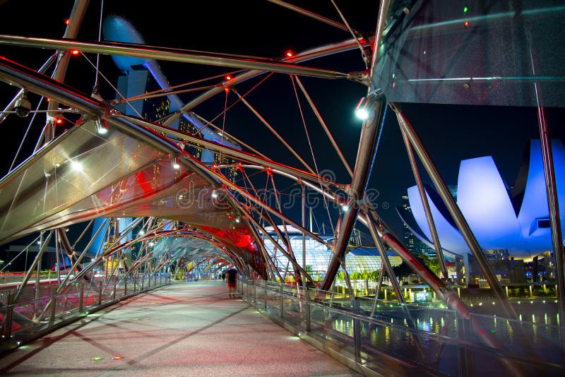 The Helix Bridge editorial photography. Image of light - 190643337