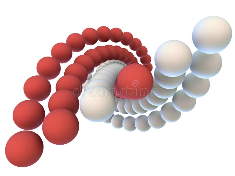 A Helix Formed by Six Chains of Balls Stock Illustration - Illustration ...