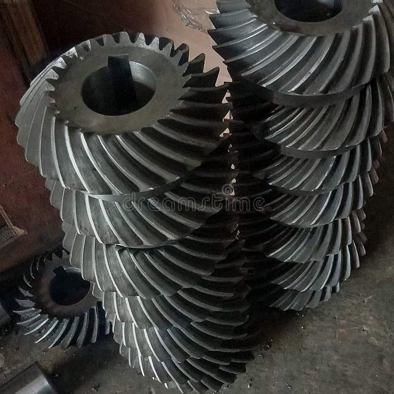 HELIX GEAR WHEEL Transition ENGINEER WORK MACHINING Stock Photo - Image ...