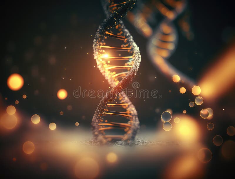 Helix, Model of Human DNA on Futuristic Digital Illustration Background ...