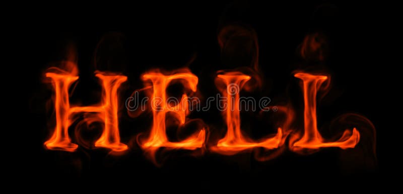 Hell â€“ Flaming Word on Black Stock Illustration - Illustration of ...