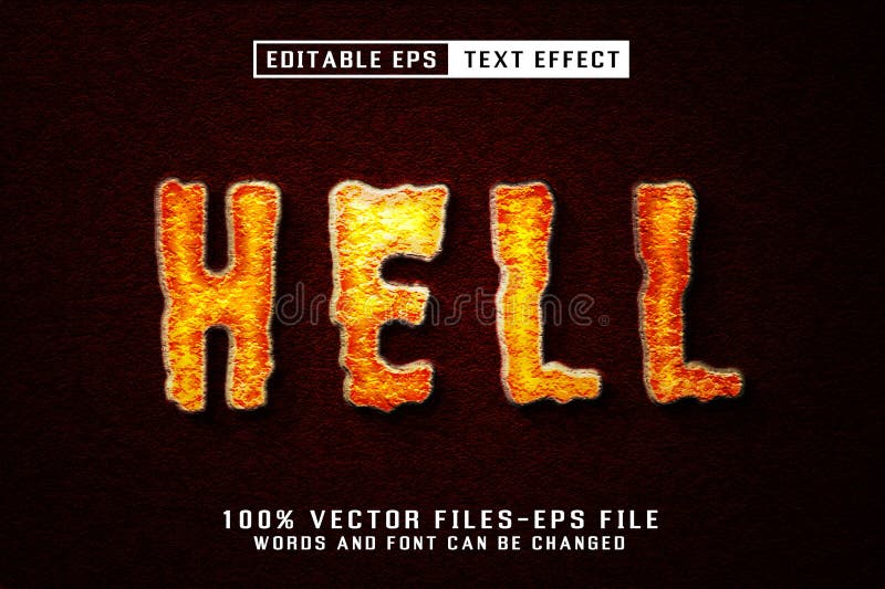 Hell Editable Eps Text Effect Stock Vector - Illustration of font, text ...