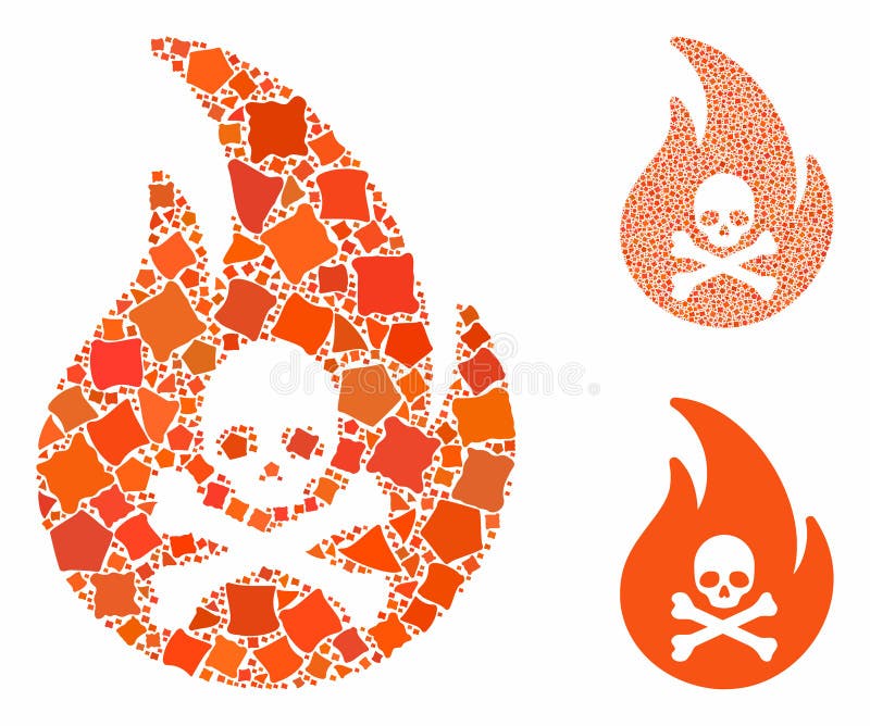 Hell Fire Mosaic Icon of Irregular Pieces Stock Vector - Illustration ...