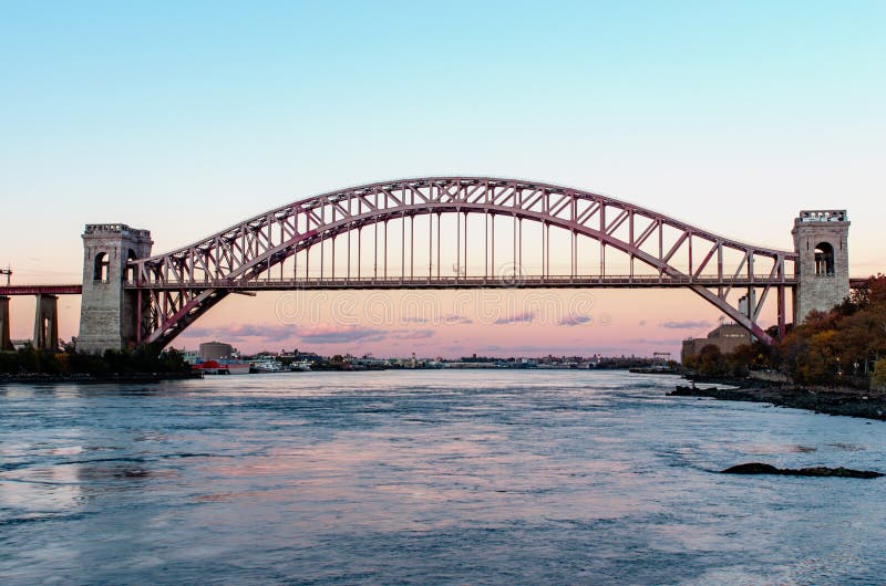 Hell Gate Bridge in New York City Stock Photo - Image of landscape ...