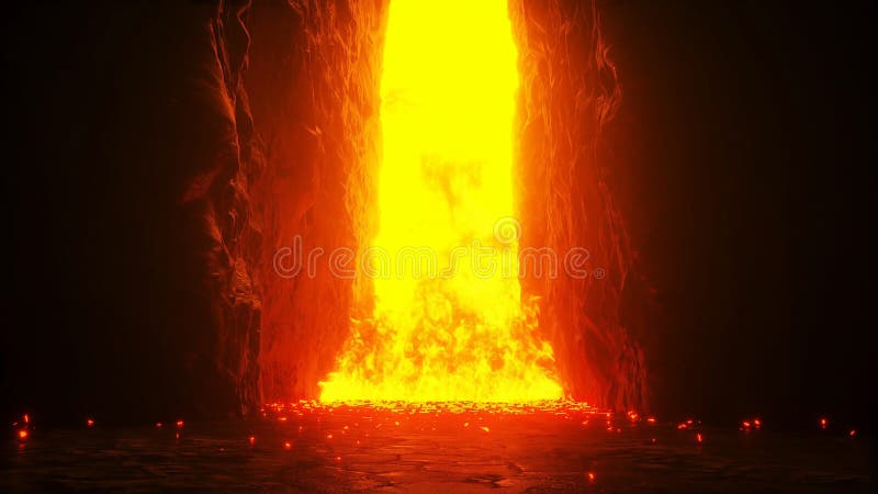 Hell Gates. Hell Fire. Devil Portal. Sinner. Religious Concept. 3d ...