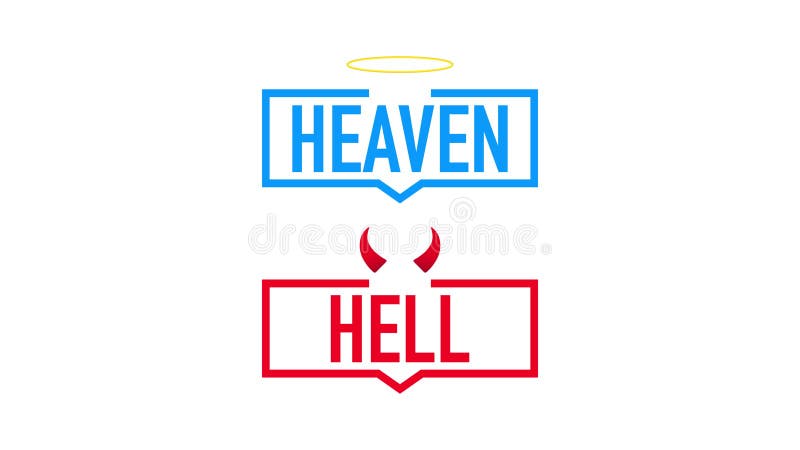 Hell or Heaven. Angel and Devil Symbol. Good and Bad on White ...