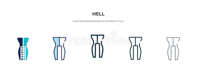 Hell Icon in Different Style Vector Illustration. Two Colored and Black ...