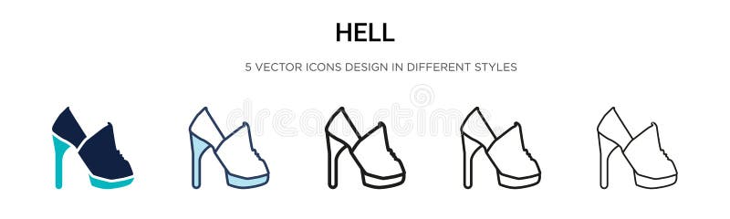 Outline Hell Vector Icon. Isolated Black Simple Line Element ...