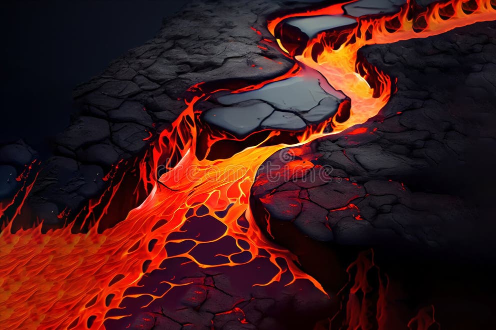 Hell lava. Generative Ai stock illustration. Illustration of molten ...