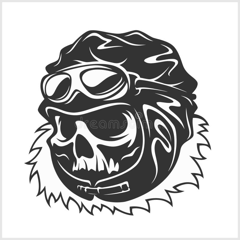 Hell Pilot - Skull with Helmet and Glasses Stock Vector - Illustration ...