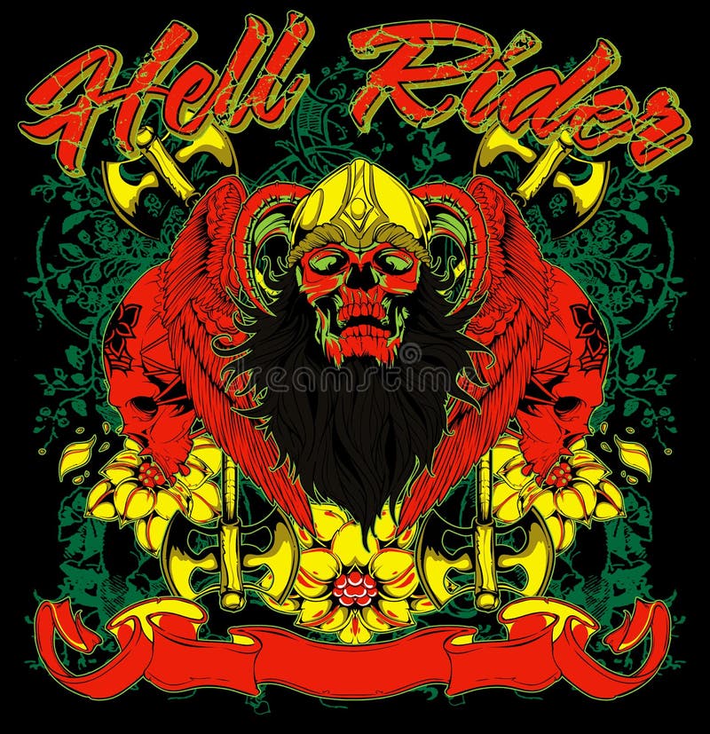 Hell rider stock vector. Illustration of flame, frighten - 37269855