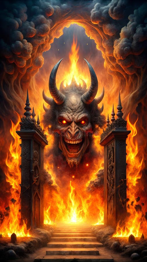Hell s gate. devil stock illustration. Illustration of torture - 338008428