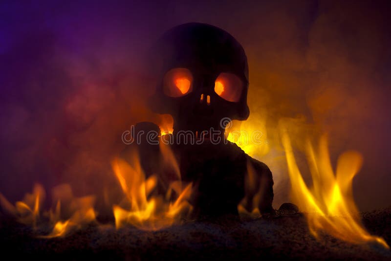 Hell Skull stock image. Image of burning, gold, life - 61196155