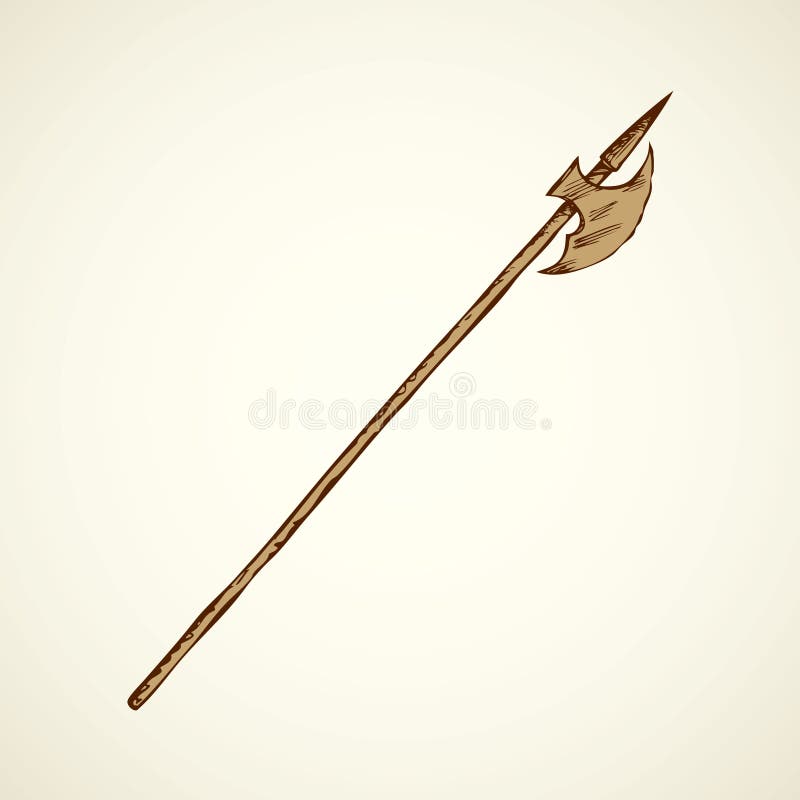 Hellebaard Vector tekening vector illustratie. Illustration of ...