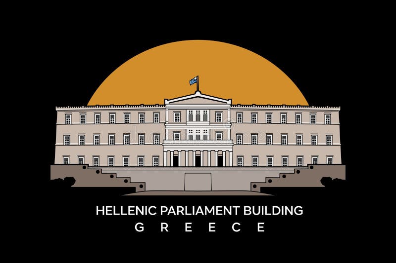 Hellenic Parliament Building Greece Iluustration Art Stock Illustration ...