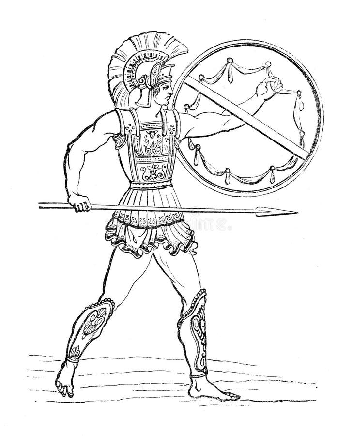 Hellenic warrior stock illustration. Illustration of history - 11023266
