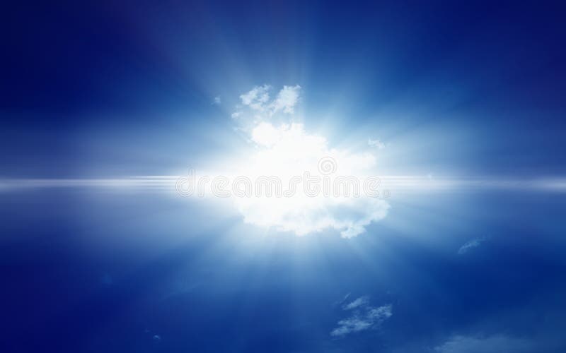 Helles Licht Im Dunkelblauen Himmel Stockbild - Bild von lichtstrahl ...