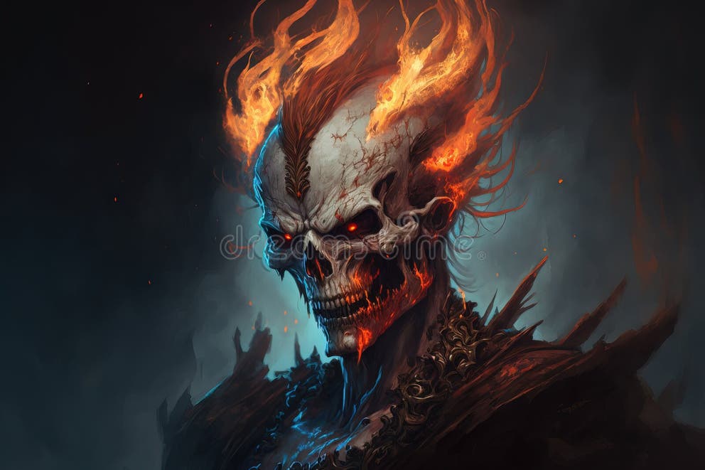 Hellfire Demon Skeleton Character from a Horror Image Painted in a ...