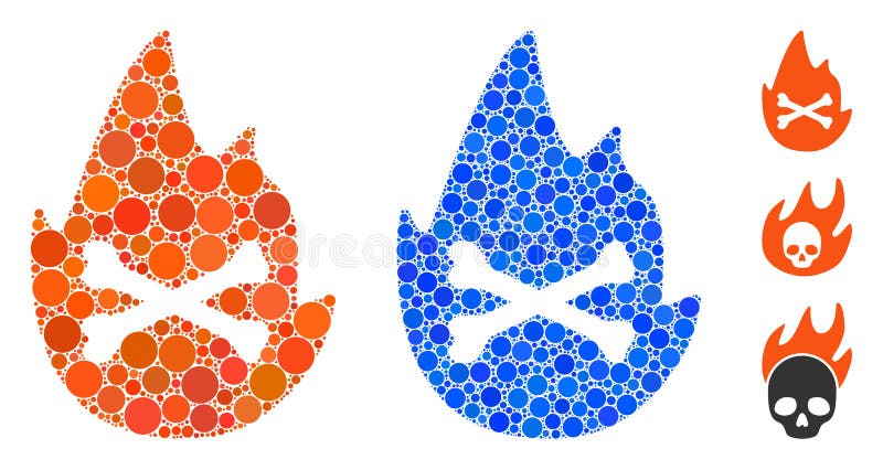 Hellfire Flame Composition Icon of Round Dots Stock Vector ...