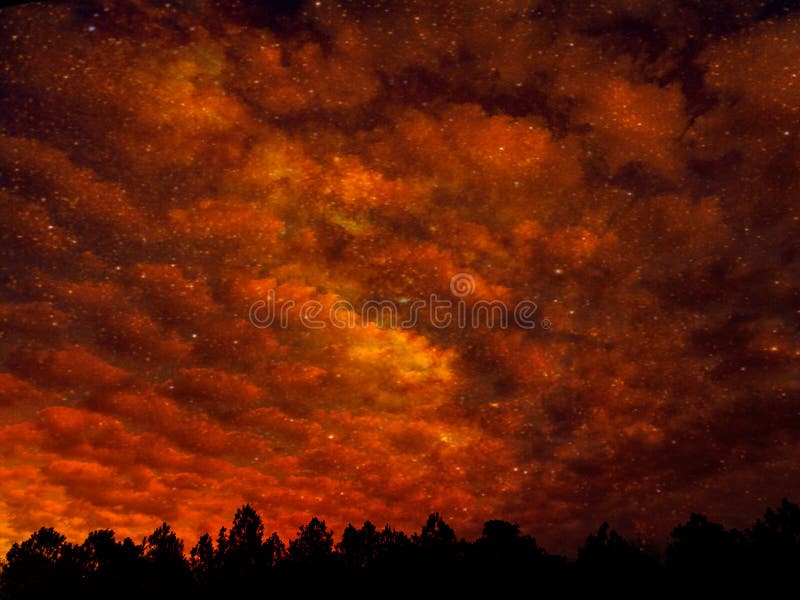 Hellfire Starscape stock photo. Image of hellfire, starscape - 161538094