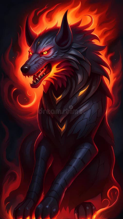 Hellhound 3d Cartoon Character Illustration Ai Generated Stock ...