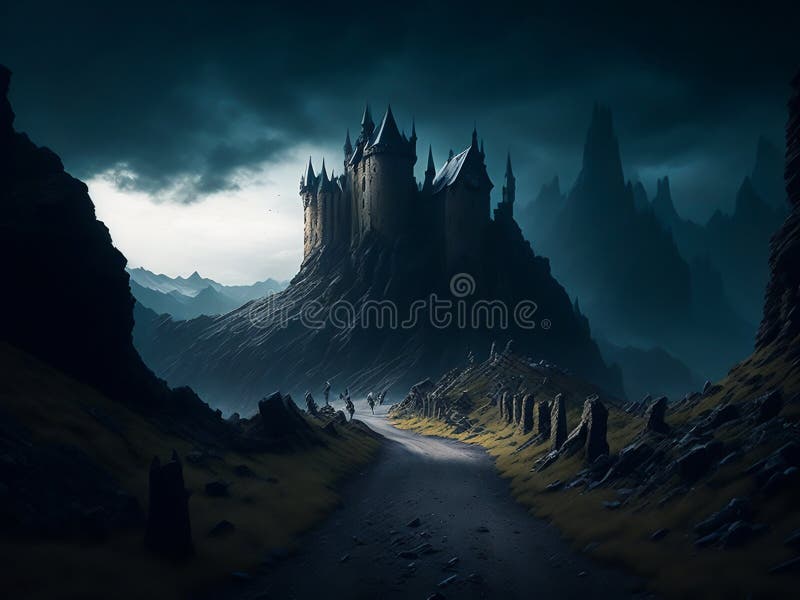 Hellish Landscape Background, Generative Ai Stock Illustration ...