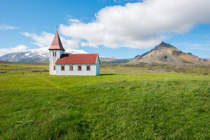 Hellnar church, Iceland stock photo. Image of peninsula - 59746282