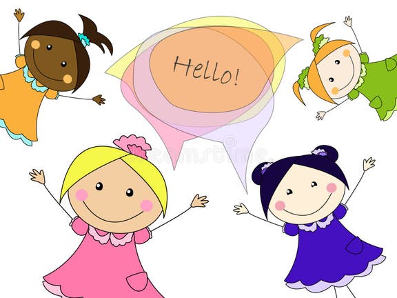 Kids Say Hello Stock Illustrations – 225 Kids Say Hello Stock ...