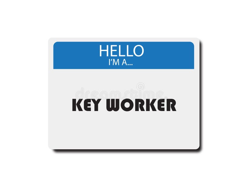 Hello I`m a Key Worker Sign on White Stock Illustration - Illustration ...